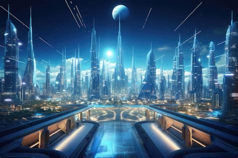 Premium Photo Techno Future City Explorations