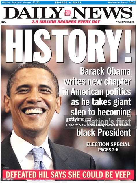 Daily News Front Page June 4 Headline History Barack Obama Writes