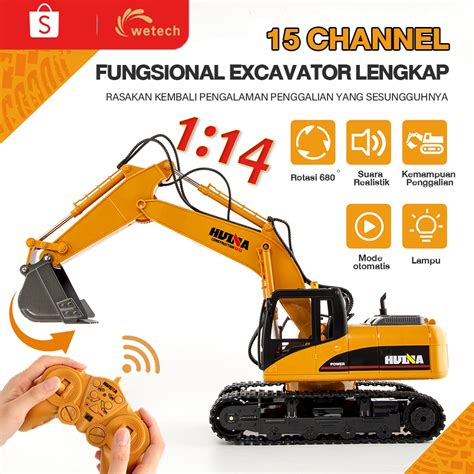Jual Wetech 2 4Ghz Excavator Remote Control Besar Mainan 15 Saluran