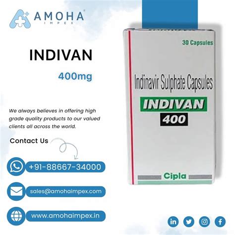 Indinavir Indivan 400mg Tablets Cipla Ltd Prescription At ₹ 200