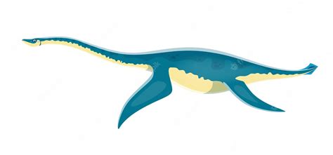 Premium Vector Cartoon Plesiosaurus Dinosaur Funny Character