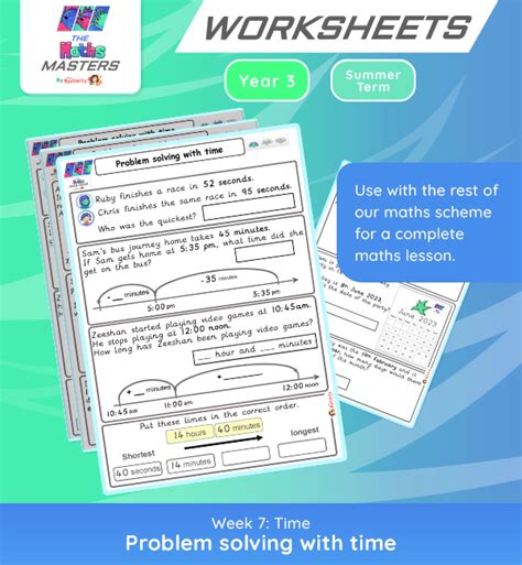 Year 3 Problem Solving With Time Worksheets Year 3 Time KS2 Resources