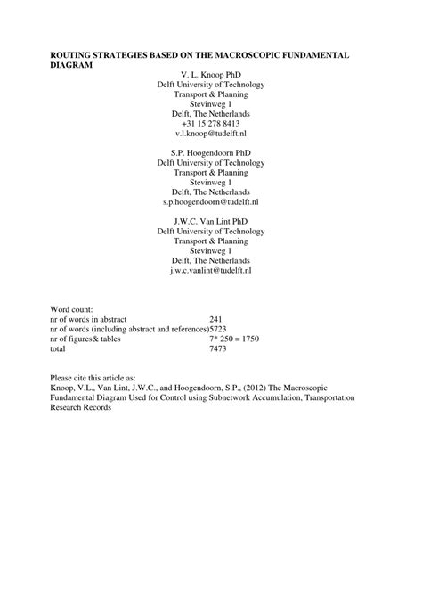 Pdf Routing Strategies Based On Macroscopic Fundamental Diagram