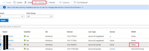 Azure Active Directory Admin Center Devices Manage Button Greyed Out Stack Overflow