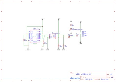 Usb C To Updi Key V2 Easyeda Open Source Hardware Lab