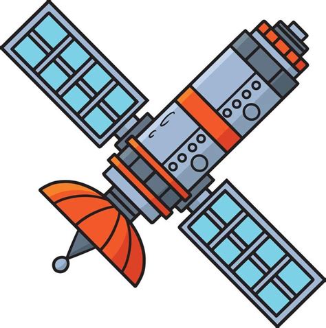 Espacio Satélite Dibujos Animados De Colores Clipart Satelite Dibujo