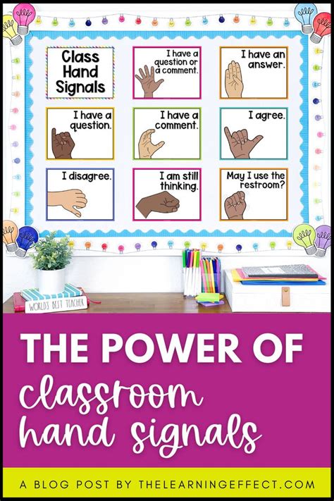 The Power Of Classroom Hand Signals On A Bulletin Board In Front Of A