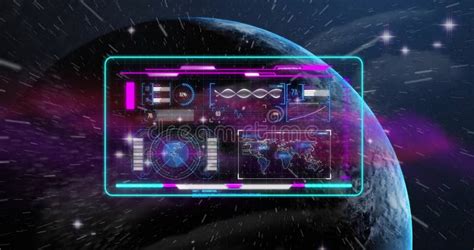 Image Of Globe And Screen With Data Processing On Black Background Stock Image Image Of Global