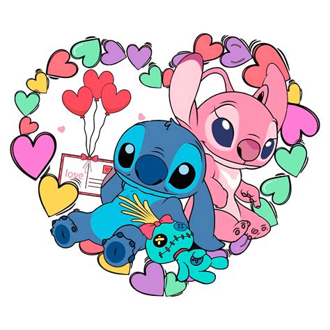 Happy Valentines Day Stitch And Angle Png Inspire Uplift