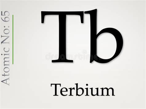 Terbium Chemical Element Symbol On Light Background Stock Illustration