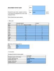 Metric System Measurement Lab Report Course Hero