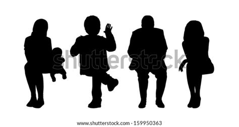 Black Silhouettes People Different Sex Age Stock Illustration 159950363