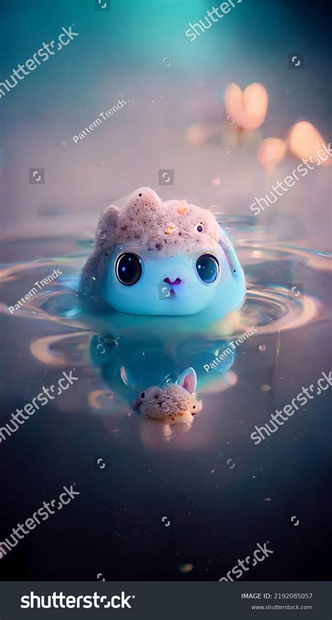 Fluffy Blob Floating Water Looking Camera Stock Illustration 2192085057