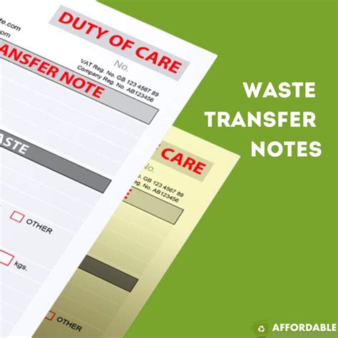 Waste Transfer Notes Affordable Waste Management