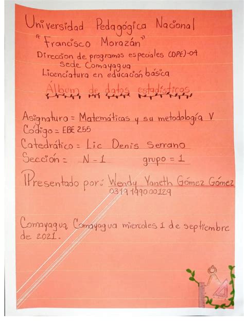 Album De Datos Estadisticos Wendy Gomez Pdf