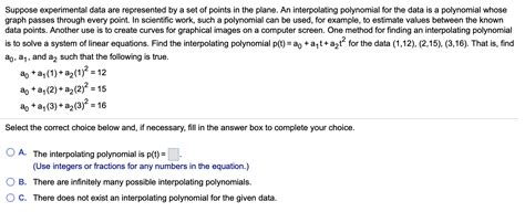 Solved Suppose Experimental Data Are Represented By A Set Of