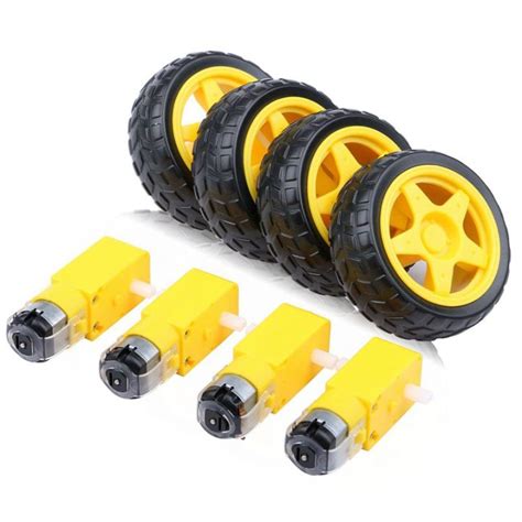 Pcs Combo For Arduino Smart Car Robot Plastic Tire Wheel With DC V Gear Motor Daraz Com Bd