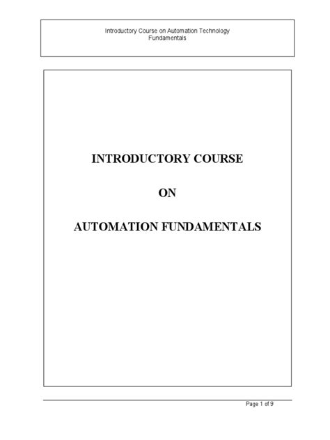 Automation Fundamentals Pdf