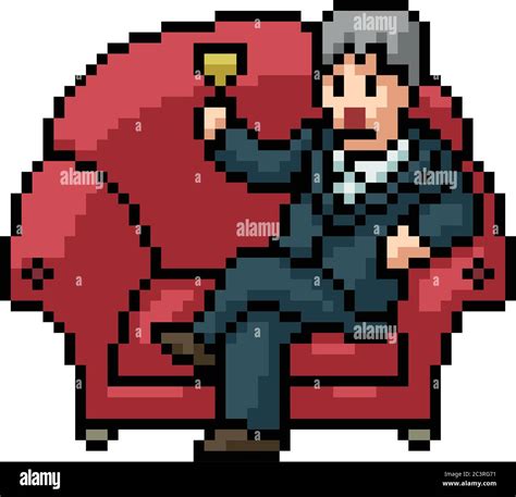 Vector Pixel Art Boss Isolated Cartoon Stock Vector Image Art Alamy
