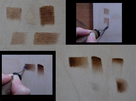 pyrography shading techniques to get smooth gradient color in wood
