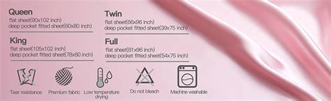 Manyshofu 7pcs Light Pink Satin Sheets Queen Size Silky