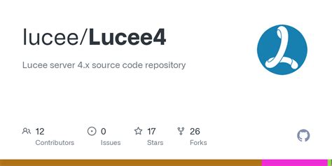 GitHub Lucee Lucee4 Lucee Server 4 X Source Code Repository