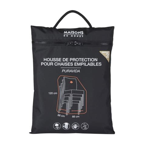 Housse De Protection Pour Chaises De Jardin Empilables H12080 Puravida