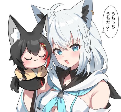 Shirakami Fubuki Ookami Mio Shirakami Fubuki And Ookami Mio