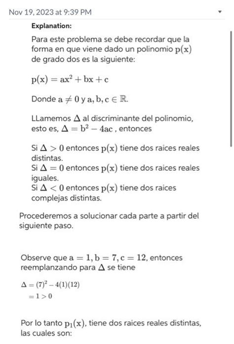 −8±66i Encontrar El Conjunto Solución De Cada Parte