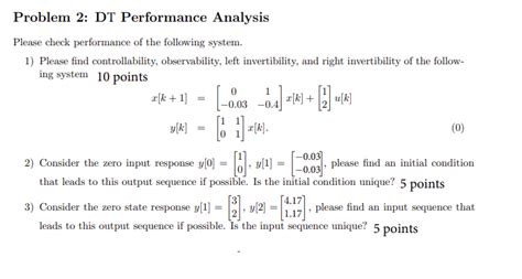 Solved Problem DT Performance AnalysisPlease Check Chegg Com