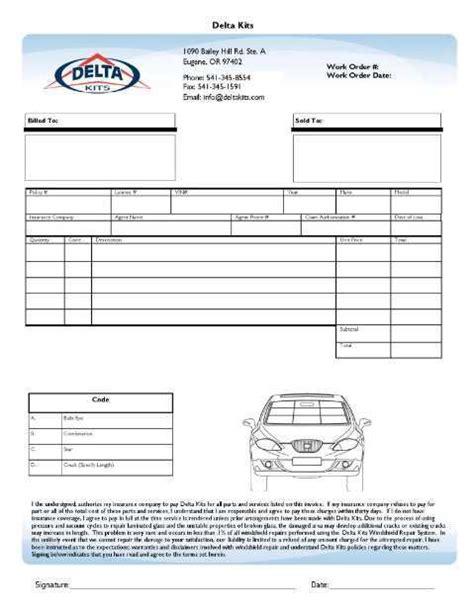 63 Best Windshield Repair Invoice Template Now By Windshield Repair