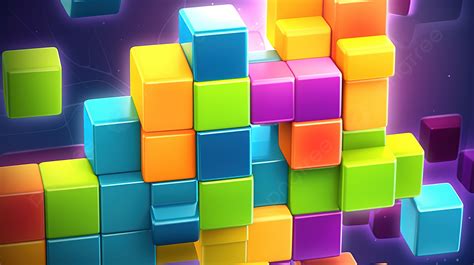 Colorful Puzzle Game With Colorful Blocks Background Block Puzzle