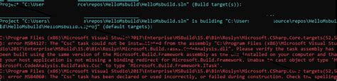C Build Vs2017 Solution With Microsoftbuild Assemblies Error
