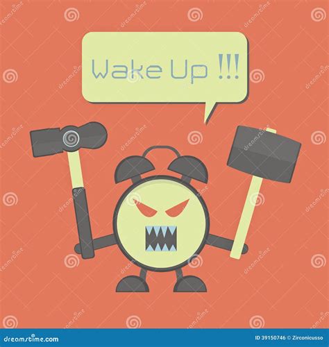 Angry Alarm Clock Stock Illustration Illustration Of Wakeup 39150746