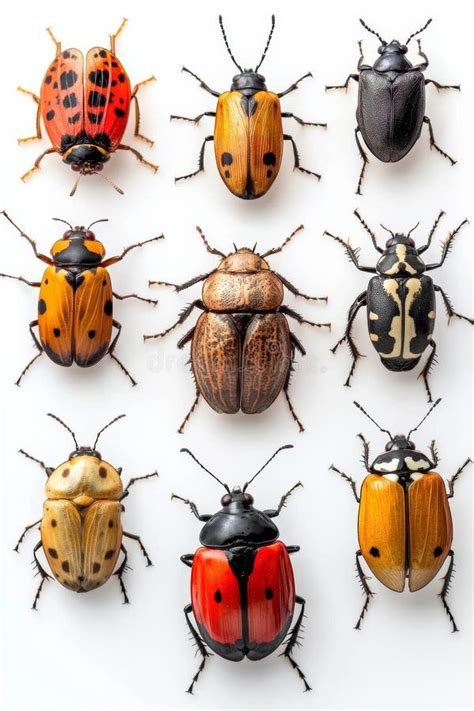 An Overhead View Features A Diverse Collection Of Beetles Each Displaying Unique Colors Shapes