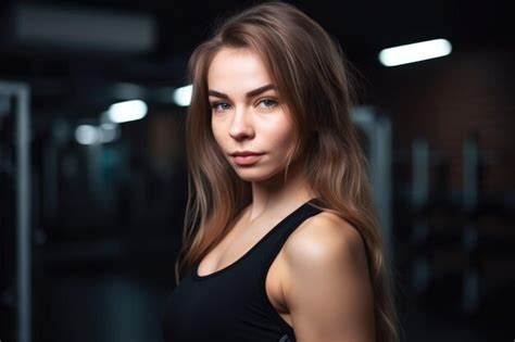 Premium Ai Image Portrait Of A Sporty Young Woman Posing In Her Gym