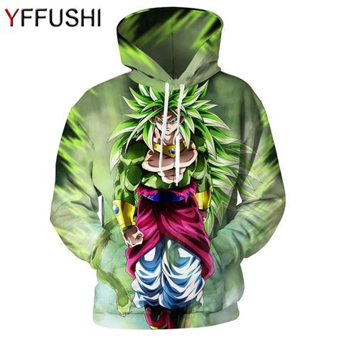 Yffushi 3d Male Hoodies Green Goku Male Hooded Casual Cartoon