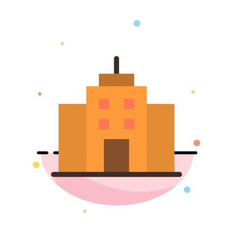 Building User Office Interface Abstract Flat Color Icon Template