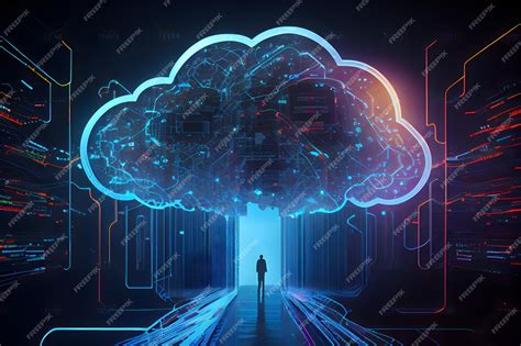 Premium Ai Image Cyber Security Ai Mind Network Management Modern Data Center Cloud Networking