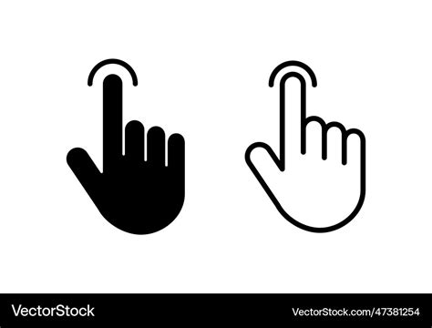 Hand Cursor Icon Set Cursor Icon Hand Cursor Vector Image