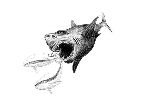 How To Draw Megalodon With Pencil Step By Step Drawing Tutorial