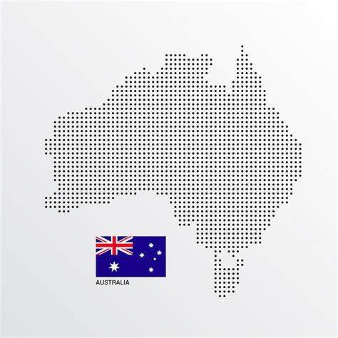 Design De Mapa Da Austrália Com Bandeira E Vetor De Luz De Fundo