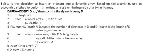 Solved Below Is The Algorithm To Insert An Element Into A Chegg