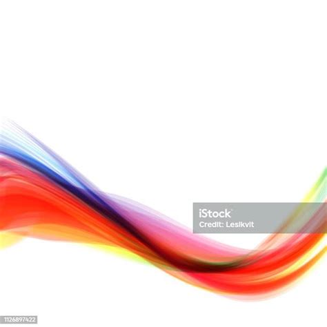 흰색 배경에 고립 된 추상 밝은 파 컬 모션 디자인을 위한 벡터 일러스트입니다 다채로운 에너지 연기 가로 레이아웃 배너입니다 멋진 컬 웨이브 헤더 요소입니다 현대 밝은 색상
