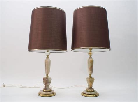 Große Messing und Onyx Tischlampen er er Set bei Pamono kaufen