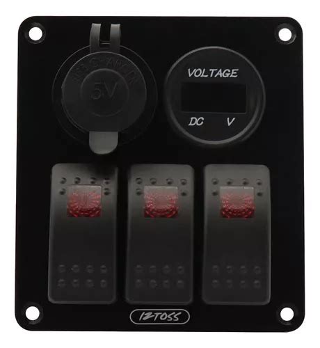 Panel De Interruptor De 3 Bandas Con Voltímetro Digital Led Cuotas