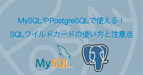 Mysqlやpostgresqlで使える！sqlワイルドカードの使い方と注意点 Ami Techmemo