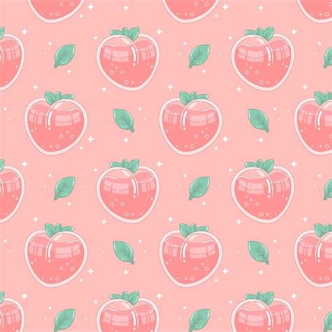 Premium Vector Cute Peach Kawaii Seamless Pattern Wallpaper