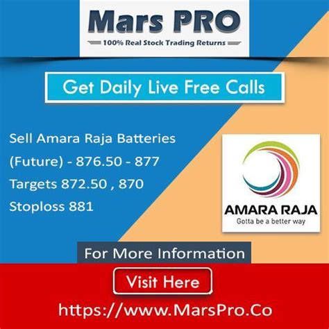 Sell Amara Raja Batteries Future 876 50 877 Targets 872 50 870 Stoploss 881 For More