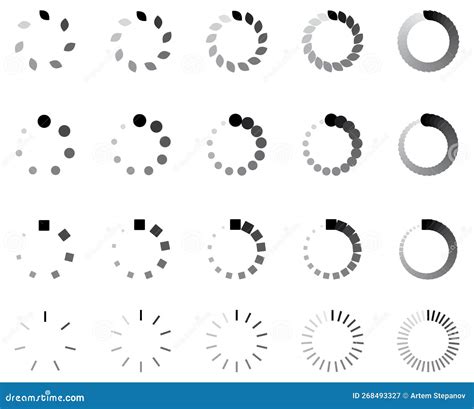 Loading Round Icon On Light Beige Background With Blinking Black